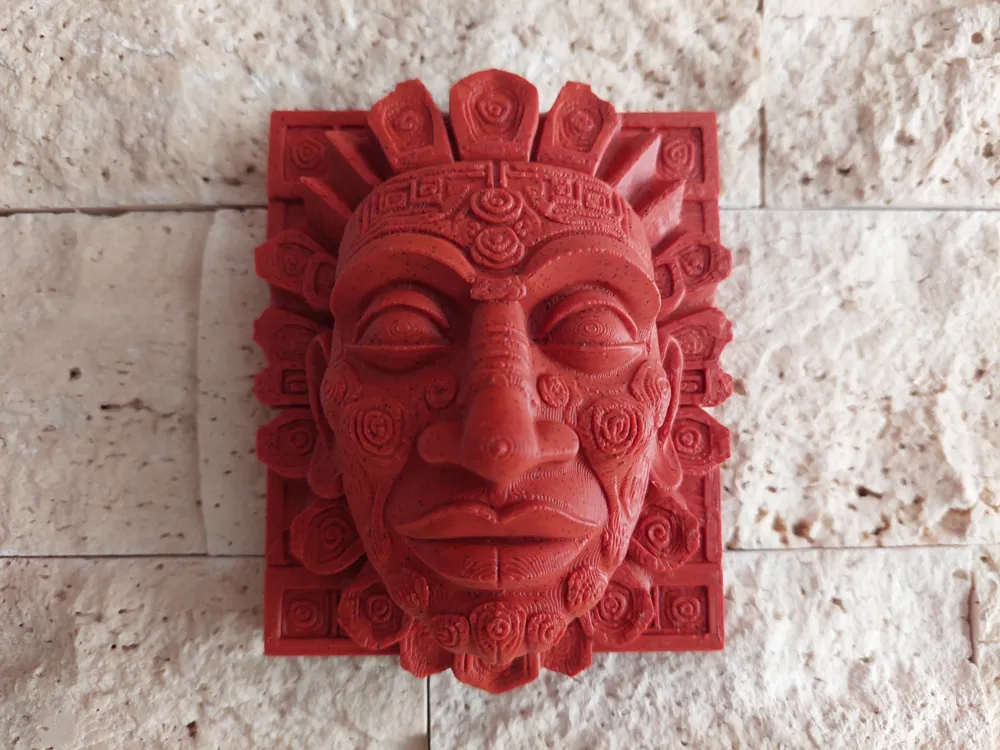 Mayan Face Sculpture-Ancient Inspired 3D Print v8 - Free 3D Print Model ...