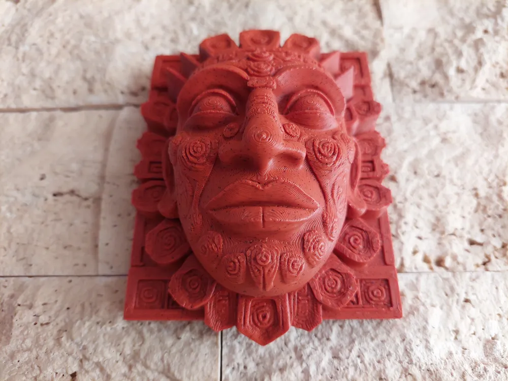 Mayan Face Sculpture-Ancient Inspired 3D Print v8 - Free 3D Print Model ...