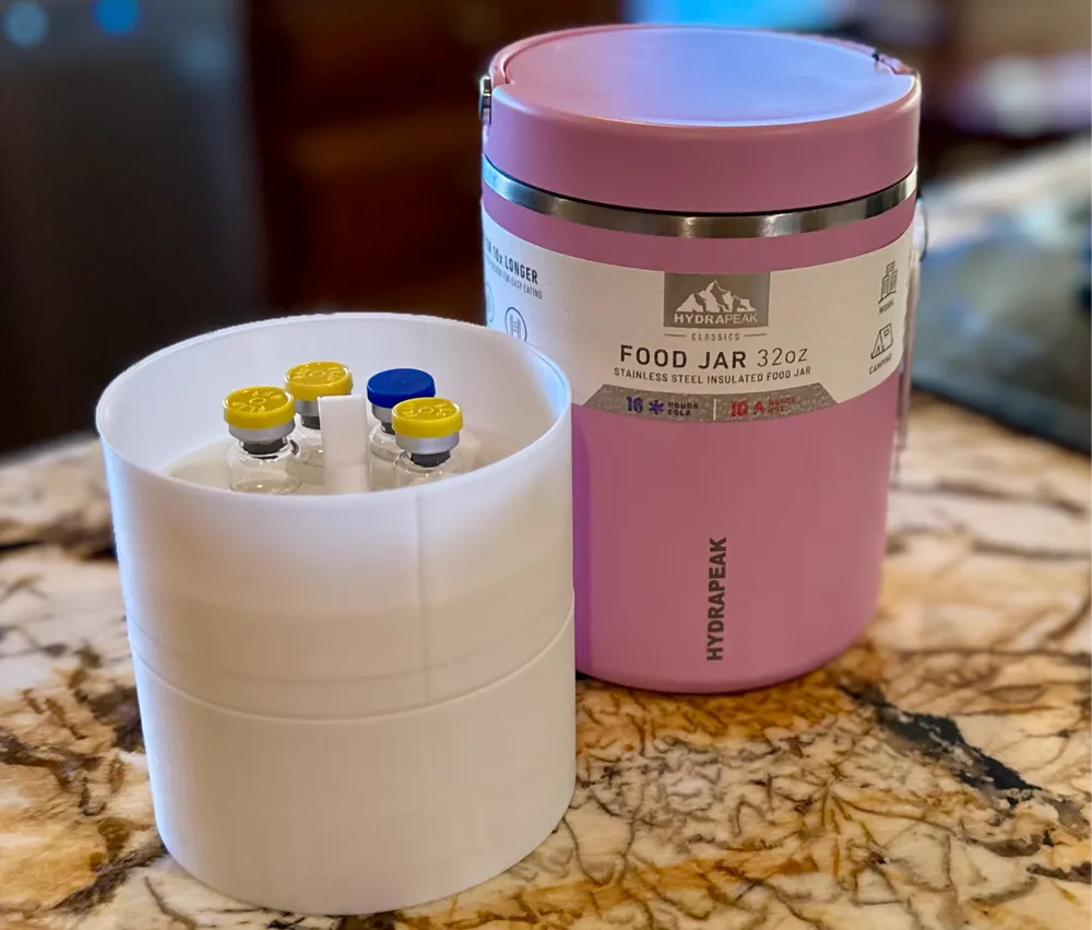 3ml vial insert for Hydrapeak food thermos - Free 3D Print Model ...
