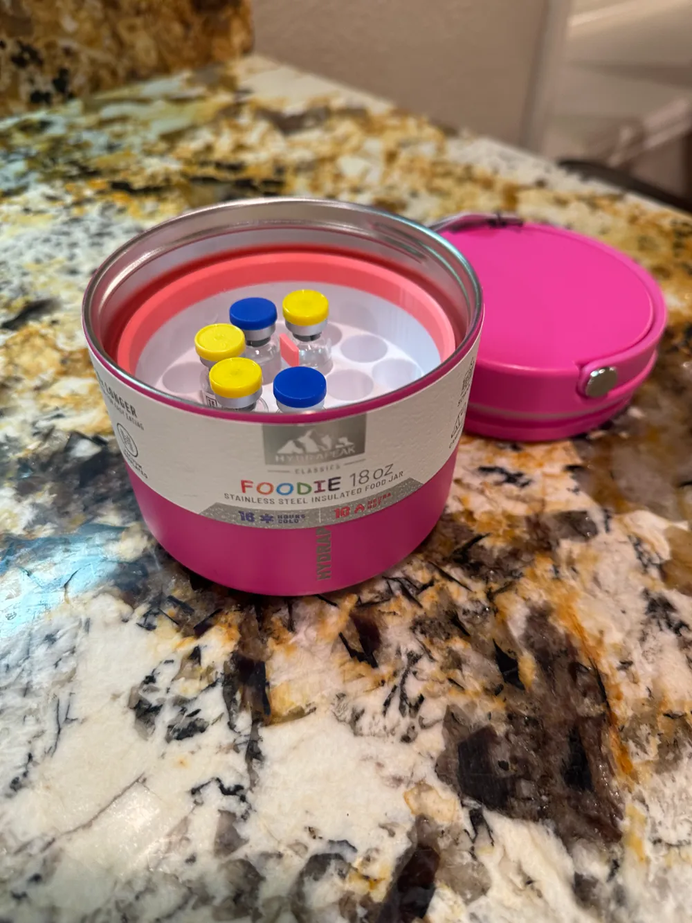 3ml vial insert for Hydrapeak food thermos - Free 3D Print Model ...