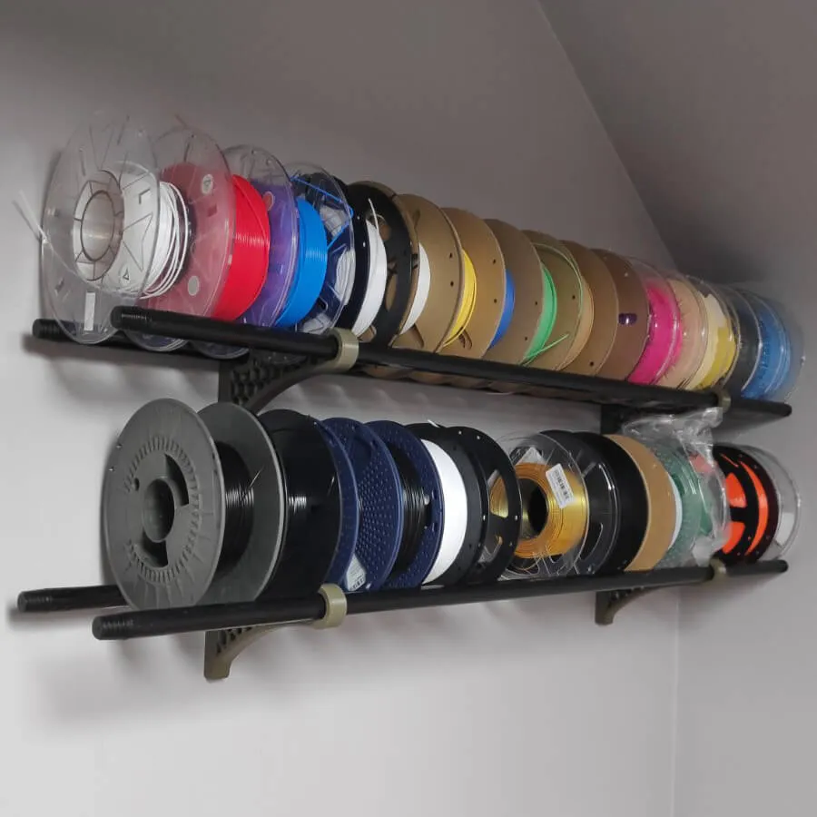 Filament spool rack / shelf wall by shay MakerWorld: Download Free 3D ...