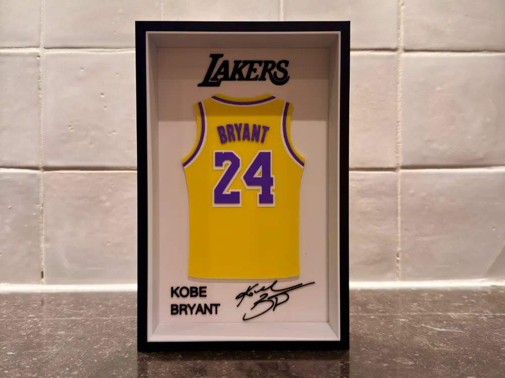 Kobe Bryant - LA Lakers - Jersey Frame - Free 3D Print Model - MakerWorld