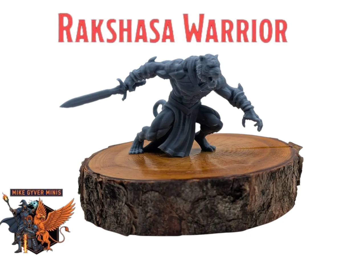 DnD TTRPG Rakshasa Warrior Miniature - Free 3D Print Model - MakerWorld