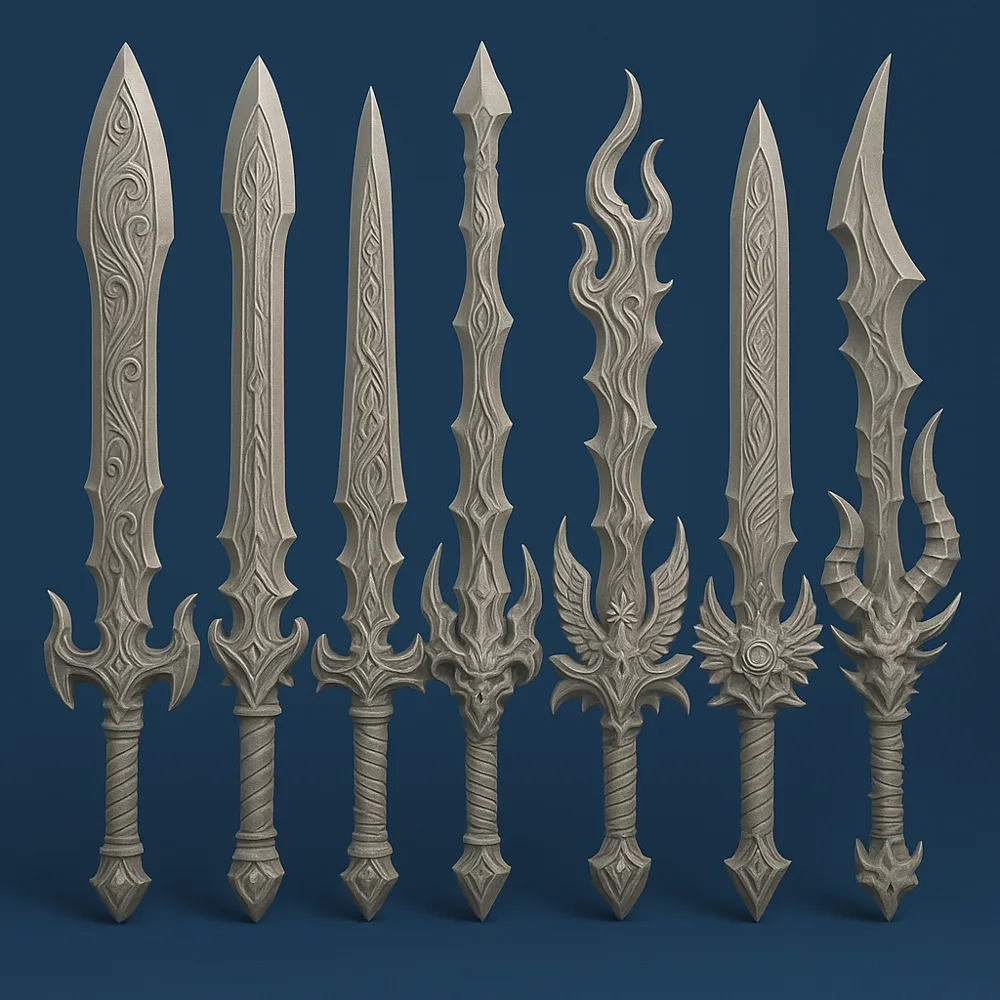 Epic Fantasy Sword Collection - Free 3D Print Model - MakerWorld