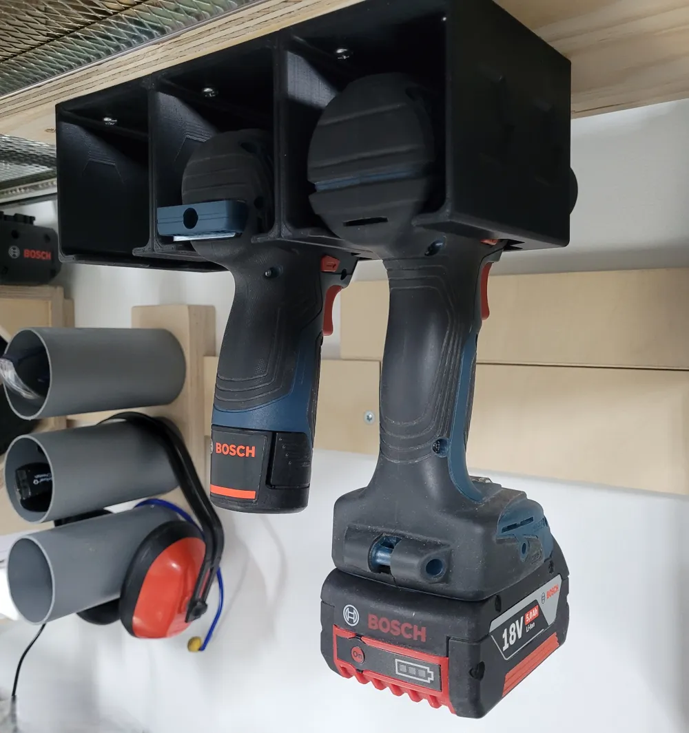 Drill holder optimized for Bosch GSR 12V and 18V by Fredrik Norrman ...
