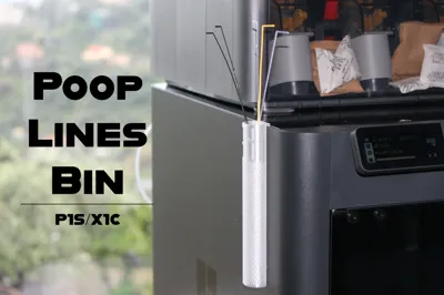 Taller Trash Bin Version for Bambu Lab Magnetic Purge Poop Slide for ...