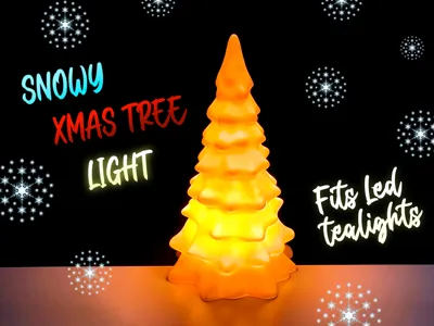 Snowy Xmas Tree Light (For Tealight & RGB Puck) by JOLKA - MakerWorld