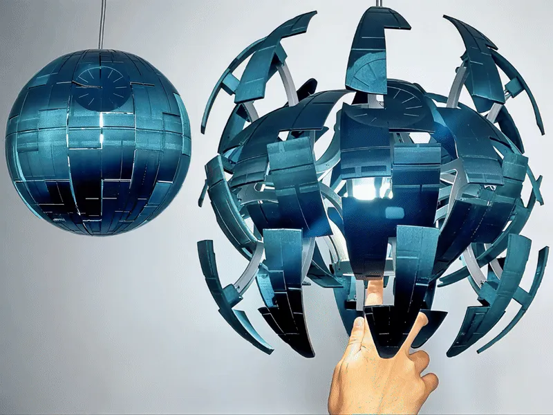 Exploding Death Star Pendant Lamp - Free 3D Print Model - MakerWorld
