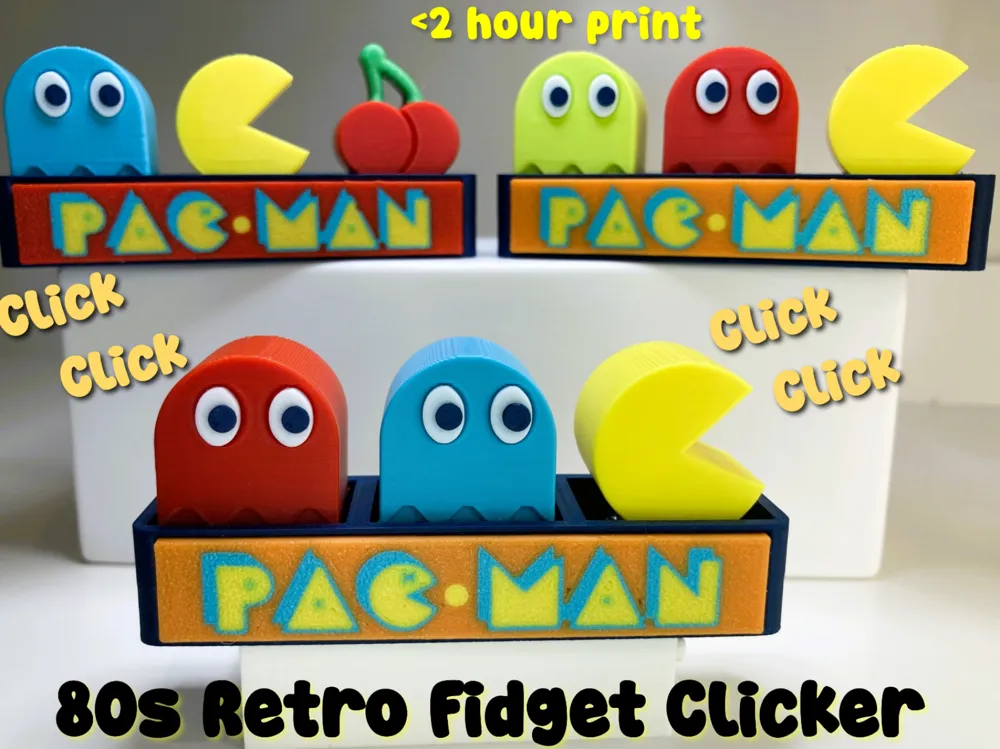 Pacman Fidget Clicker Toy (Pac-man) - Retro 80s by SpacedOut MakerWorld ...