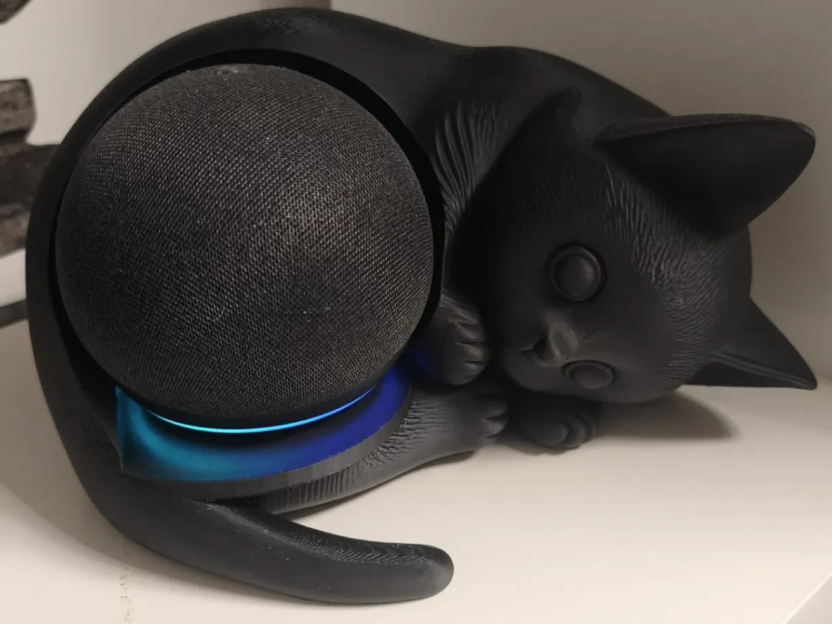 Echo Dot 5 Cat - Free 3D Print Model - MakerWorld