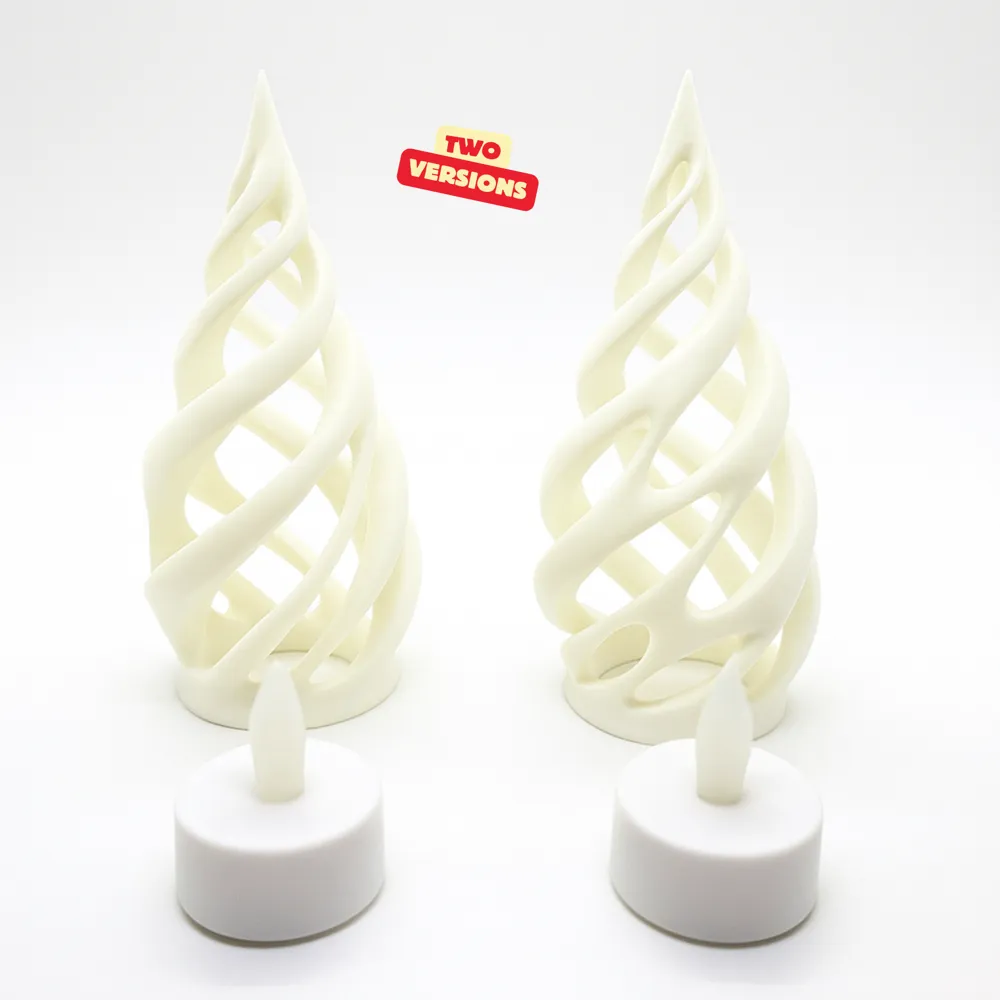 ABSTRACT SWIRL CHRISTMAS TREES / LED TEALIGHT - Free 3D Print Model ...