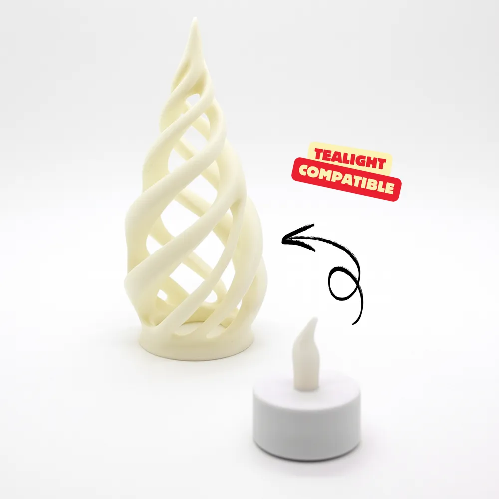 ABSTRACT SWIRL CHRISTMAS TREES / LED TEALIGHT - Free 3D Print Model ...