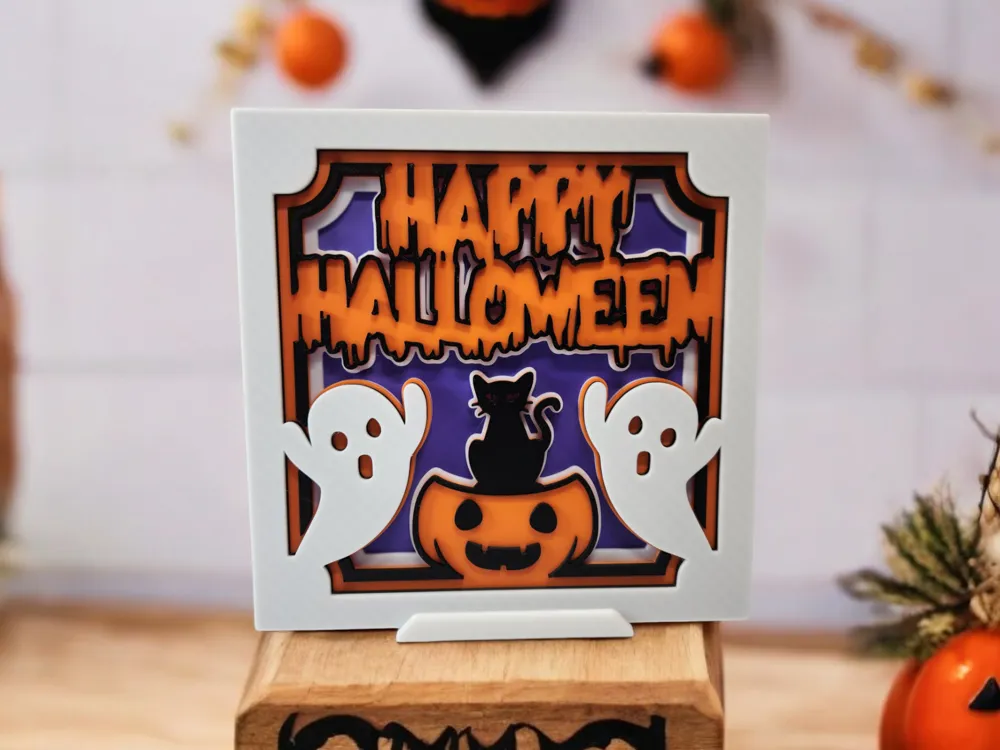 Ghostly Happy Halloween Scene - Wall Art by Jamboodle MakerWorld ...
