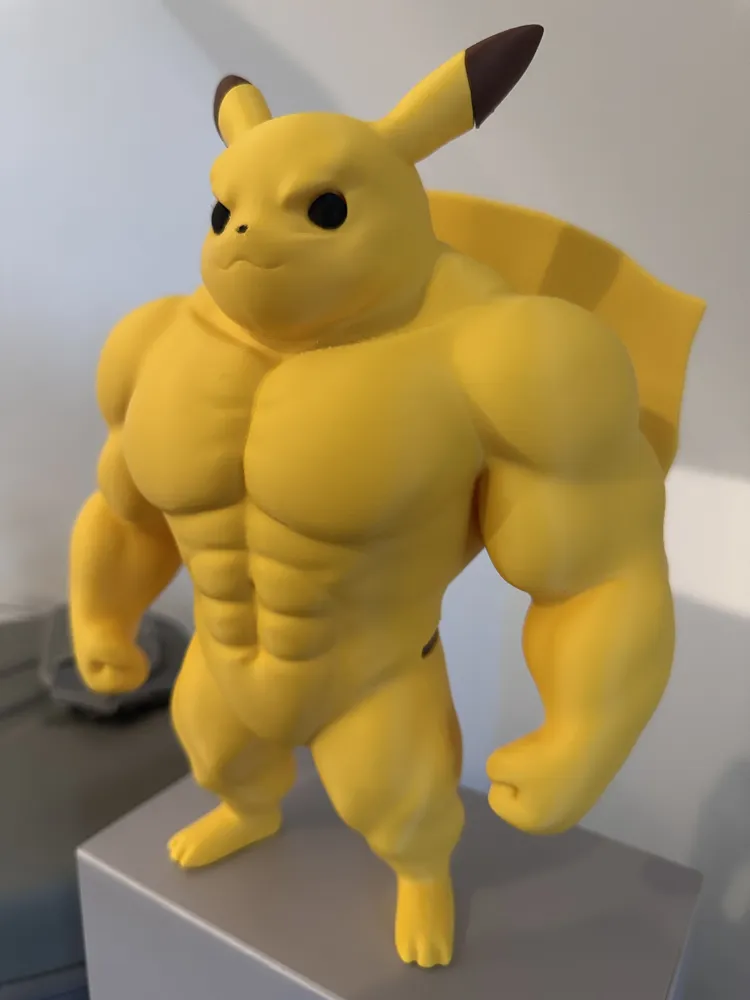 GigaChad pikachu / NO AMS - Free 3D Print Model - MakerWorld