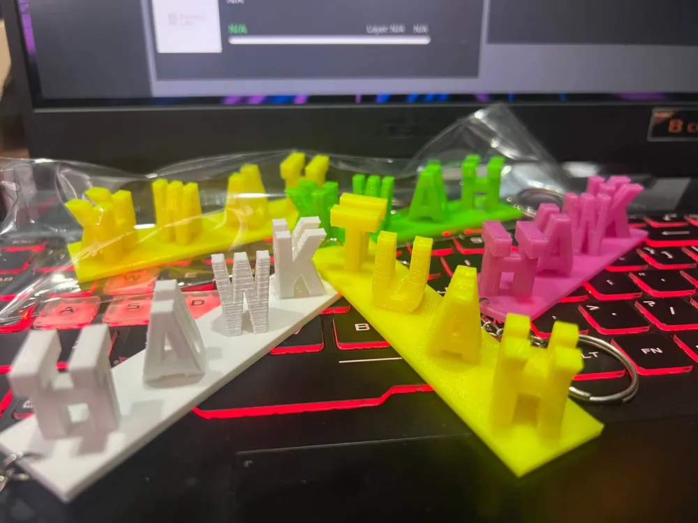 Text flip hawk tuah keychain by 3D Lee Hub - MakerWorld