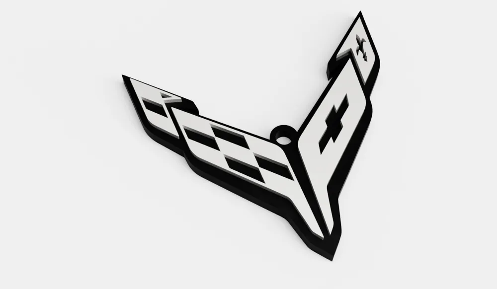 Corvette c8 logo keychain - Free 3D Print Model - MakerWorld