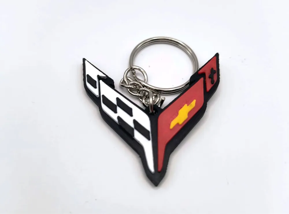Corvette c8 logo keychain - Free 3D Print Model - MakerWorld