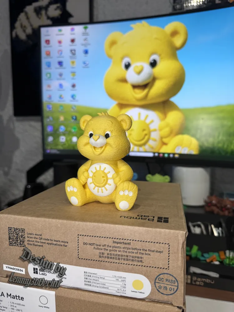 Yellow Sun Humming Bear Cub - Free 3D Print Model - MakerWorld
