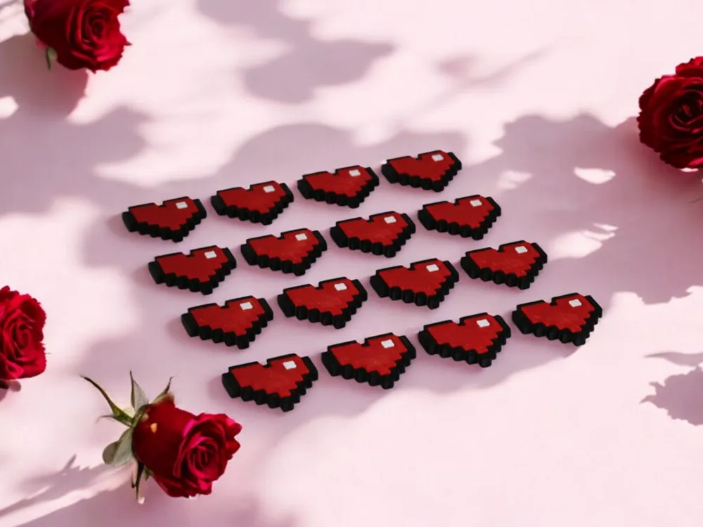 Valentine's Day 8-bit Heart by Bobcut3d.gr - MakerWorld