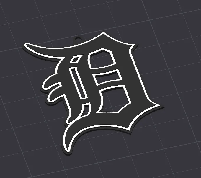 Detroit Tigers D Keychain Remixed by candlejac - MakerWorld