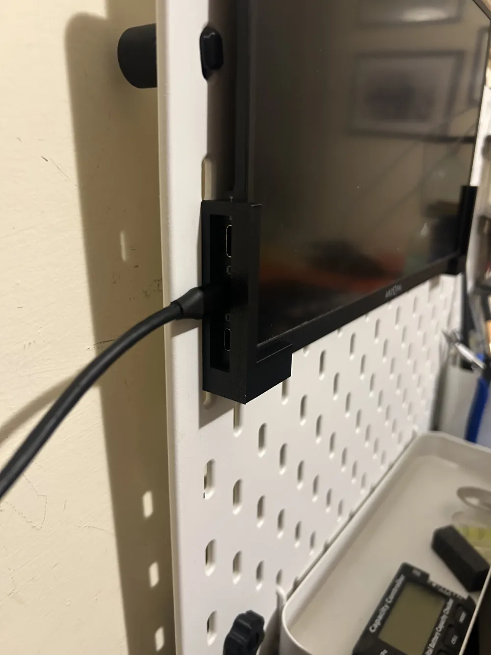 Monitor / Tablet Mount for IKEA Skådis Panel - Free 3D Print Model ...