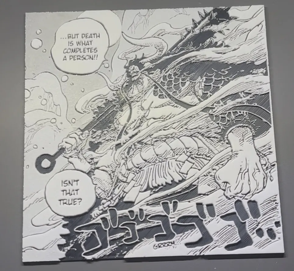 Kaido Manga Panel - Free 3D Print Model - MakerWorld