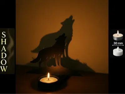 Shadow Art - Wolf - Free 3D Print Model - MakerWorld