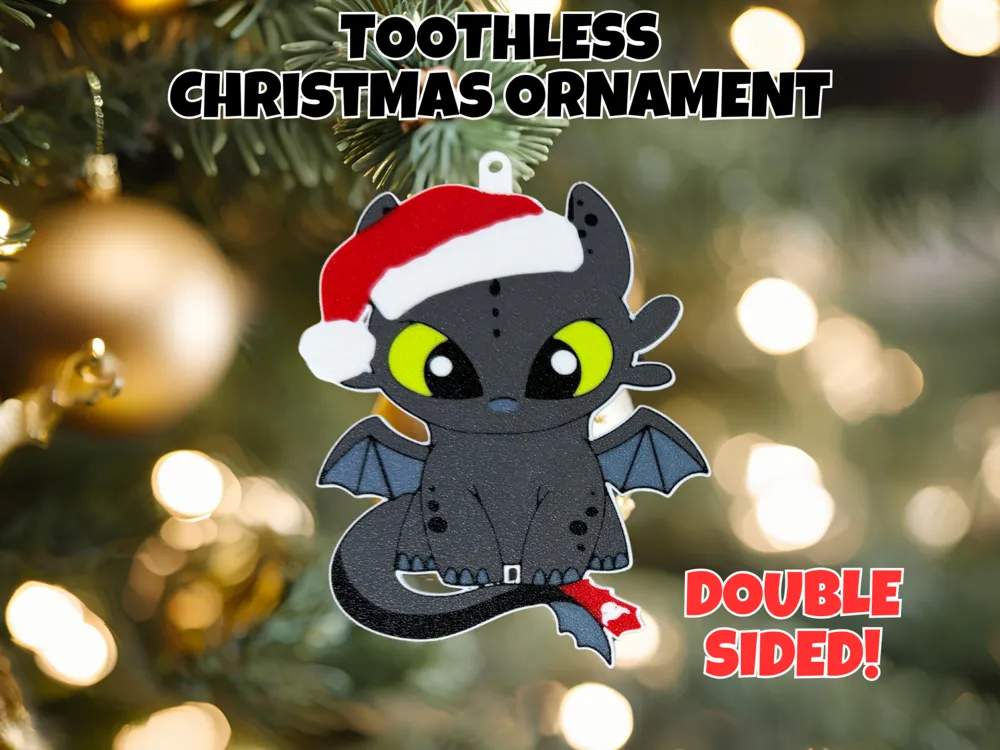 Toothless - Christmas Ornament - Free 3D Print Model - MakerWorld