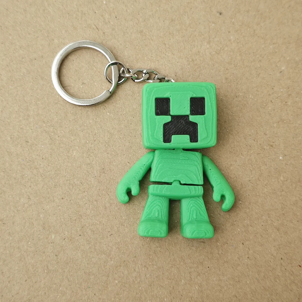 Mr Creeper Mini Flexi Keychain - no ams - Free 3D Print Model - MakerWorld