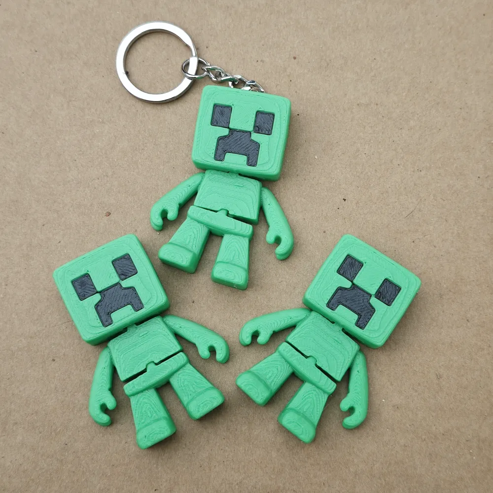 Mr Creeper Mini Flexi Keychain - no ams - Free 3D Print Model - MakerWorld