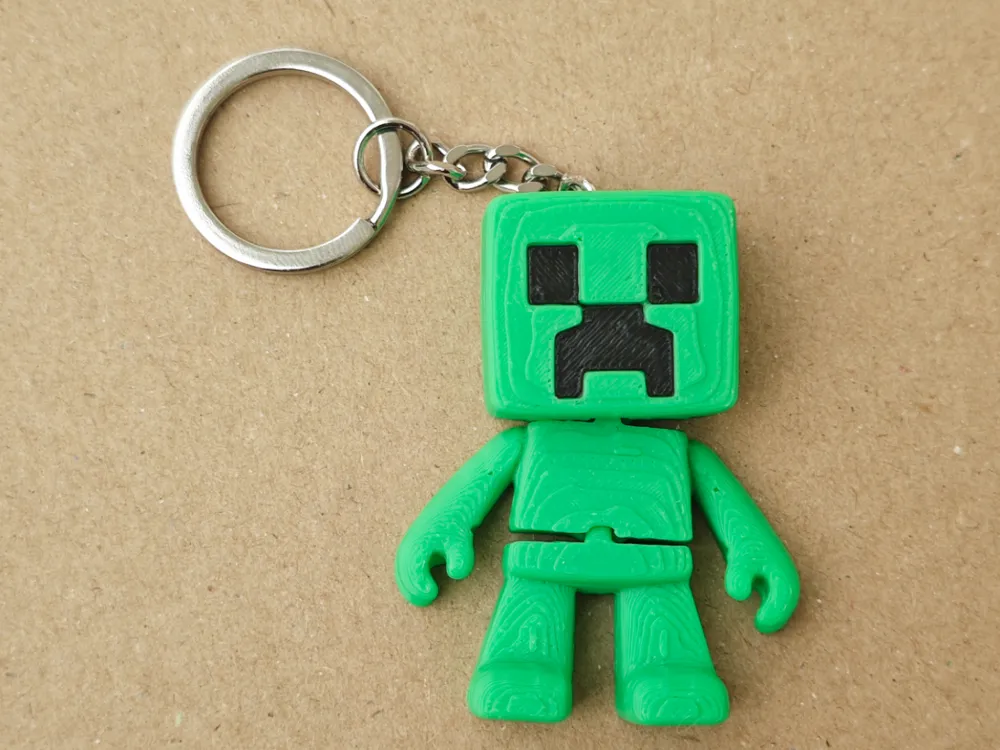 Mr Creeper Mini Flexi Keychain - no ams - Free 3D Print Model - MakerWorld