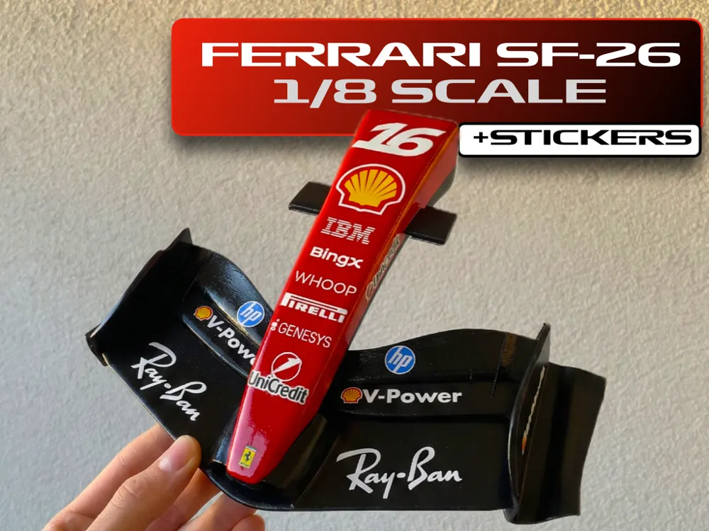 Ferrari SF-26 F1 2026 Front Wing 1/8 Scale +decals - Free 3D Print ...