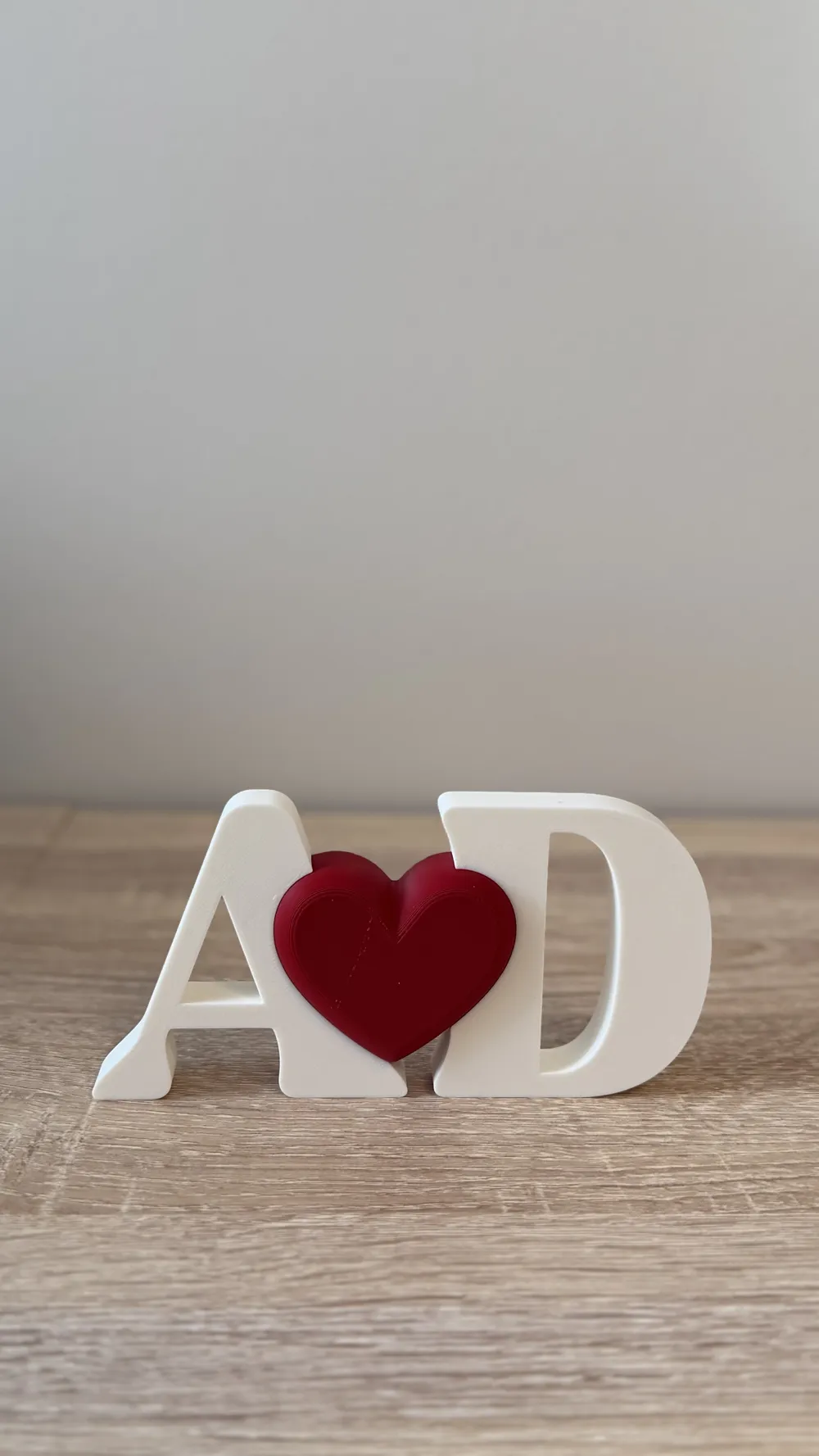 Romantic Decorative Interlocking Letters w/ Heart - Free 3D Print Model ...