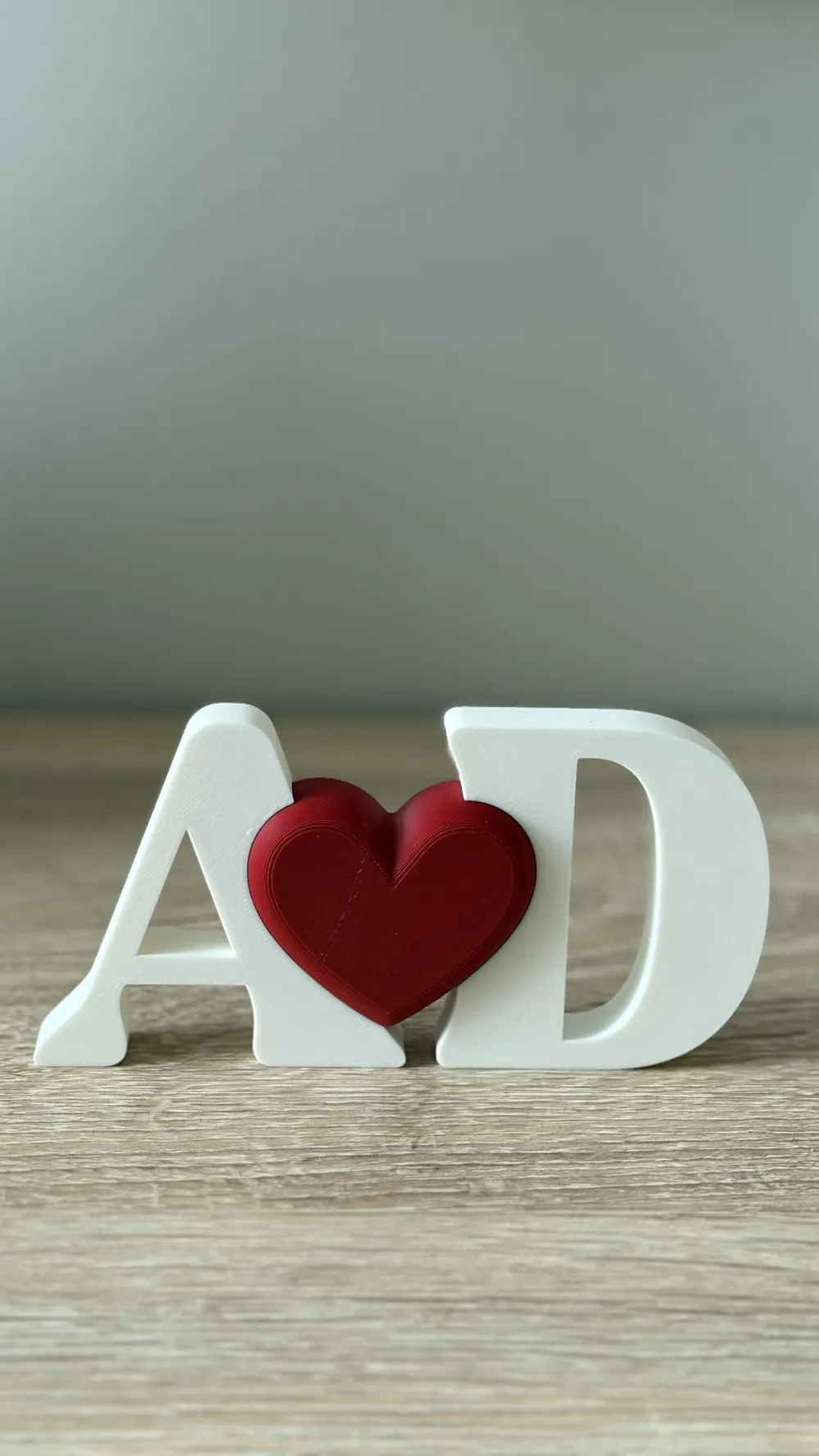 Romantic Decorative Interlocking Letters w/ Heart - Free 3D Print Model ...