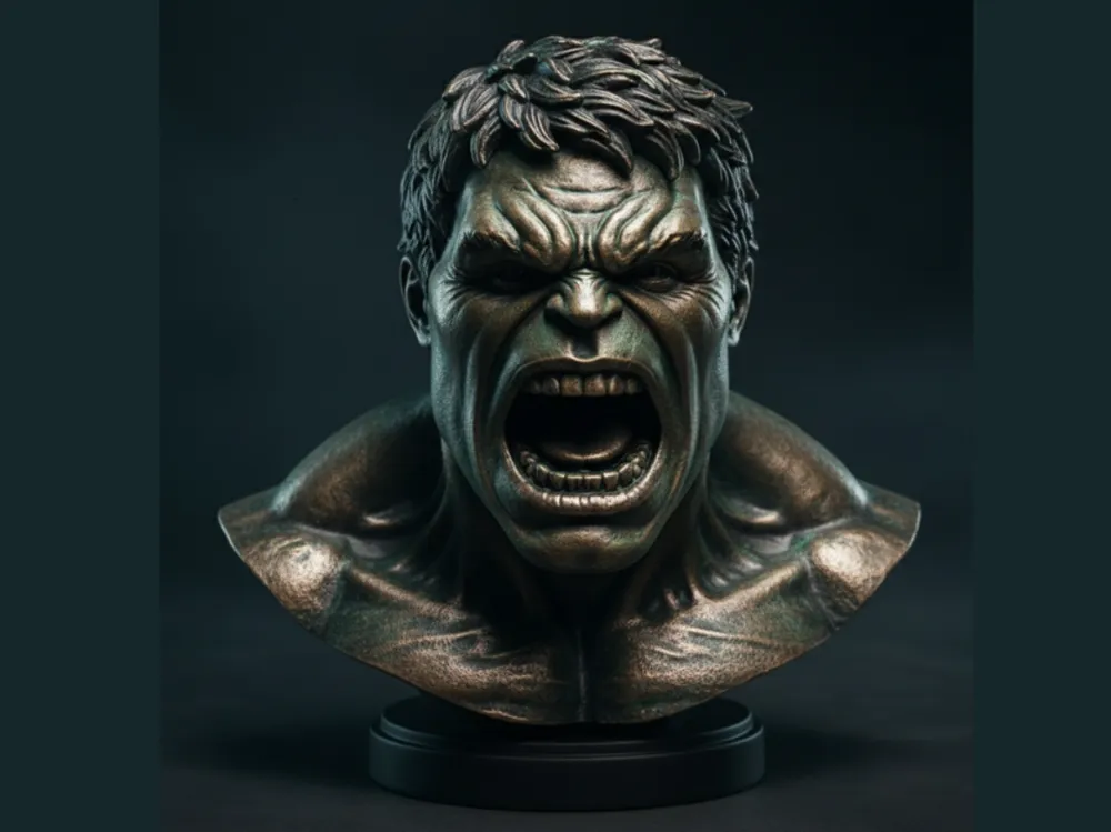 The Hulk Bust Figurine - Free 3D Print Model - MakerWorld