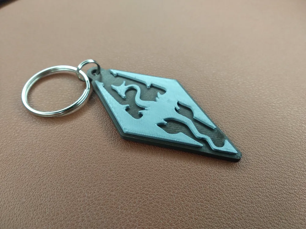 Skyrim Dragon Pendant / Keyring by neddy990 - MakerWorld