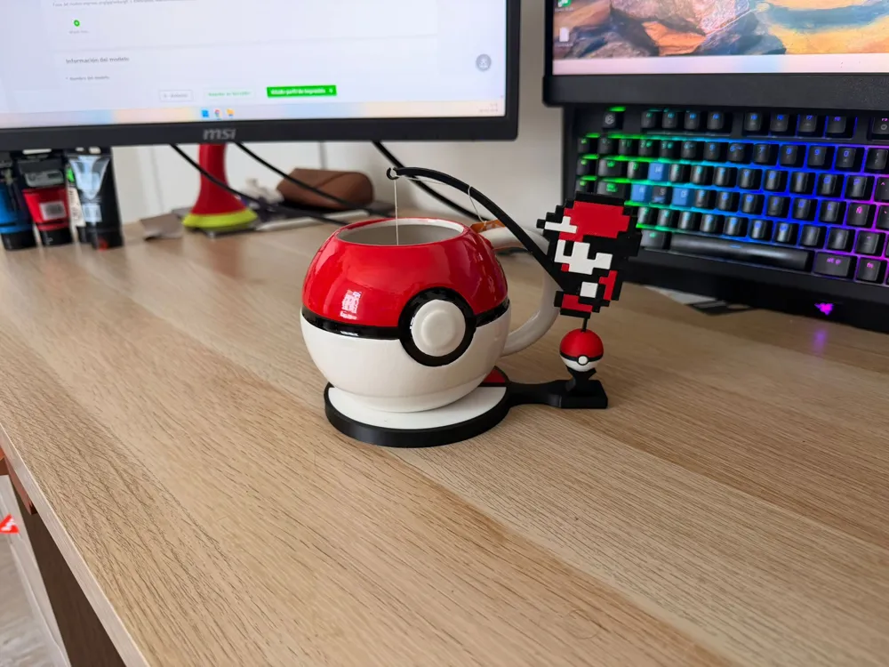 Pokemon Red phishing– Pokémon Mug Tea Bag Holder - Free 3D Print Model ...