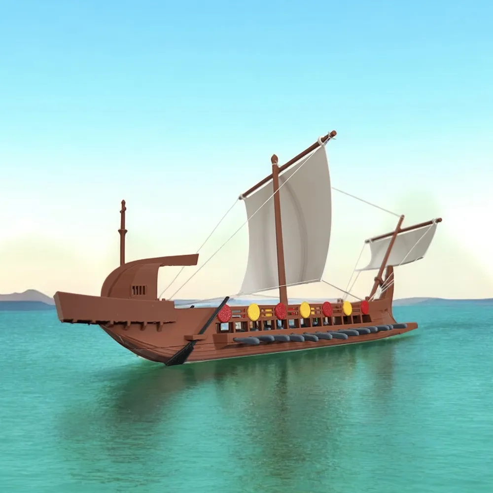 ancient Greek Bireme - battleship by Ligurio MakerWorld: Download Free ...