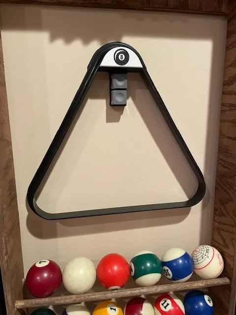 Billiards/Pool Triangle/Chalk Wall Mount Holder - Free 3D Print Model ...