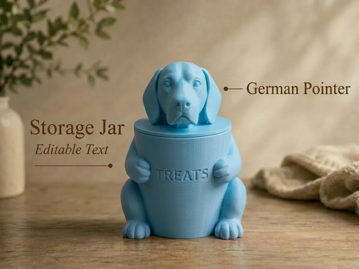 Pot de rangement Chien Braque Allemand - Modèle d'Impression 3D Gratuit ...