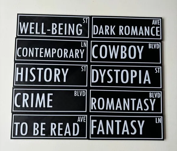 Book Shelf Street Signs - Free 3D Print Model - MakerWorld