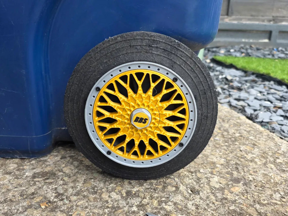 BBS RS gold cross-spoke wheellie bin wheel trim - Free 3D Print Model ...