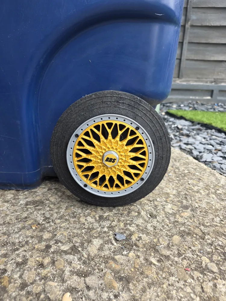 BBS RS gold cross-spoke wheellie bin wheel trim - Free 3D Print Model ...