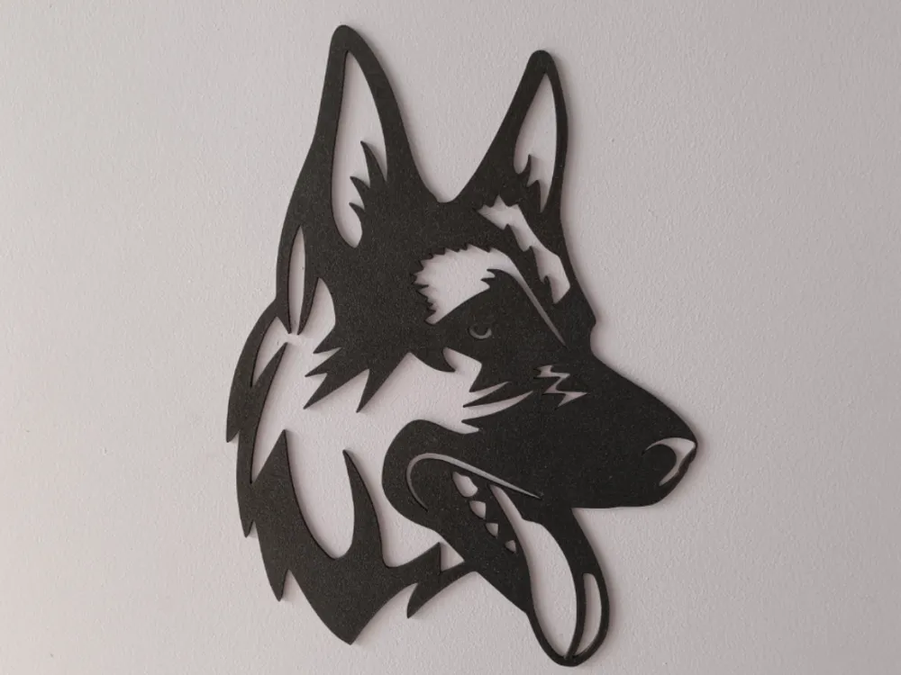 German Shepherd wall art 2D by Pyciu - MakerWorld