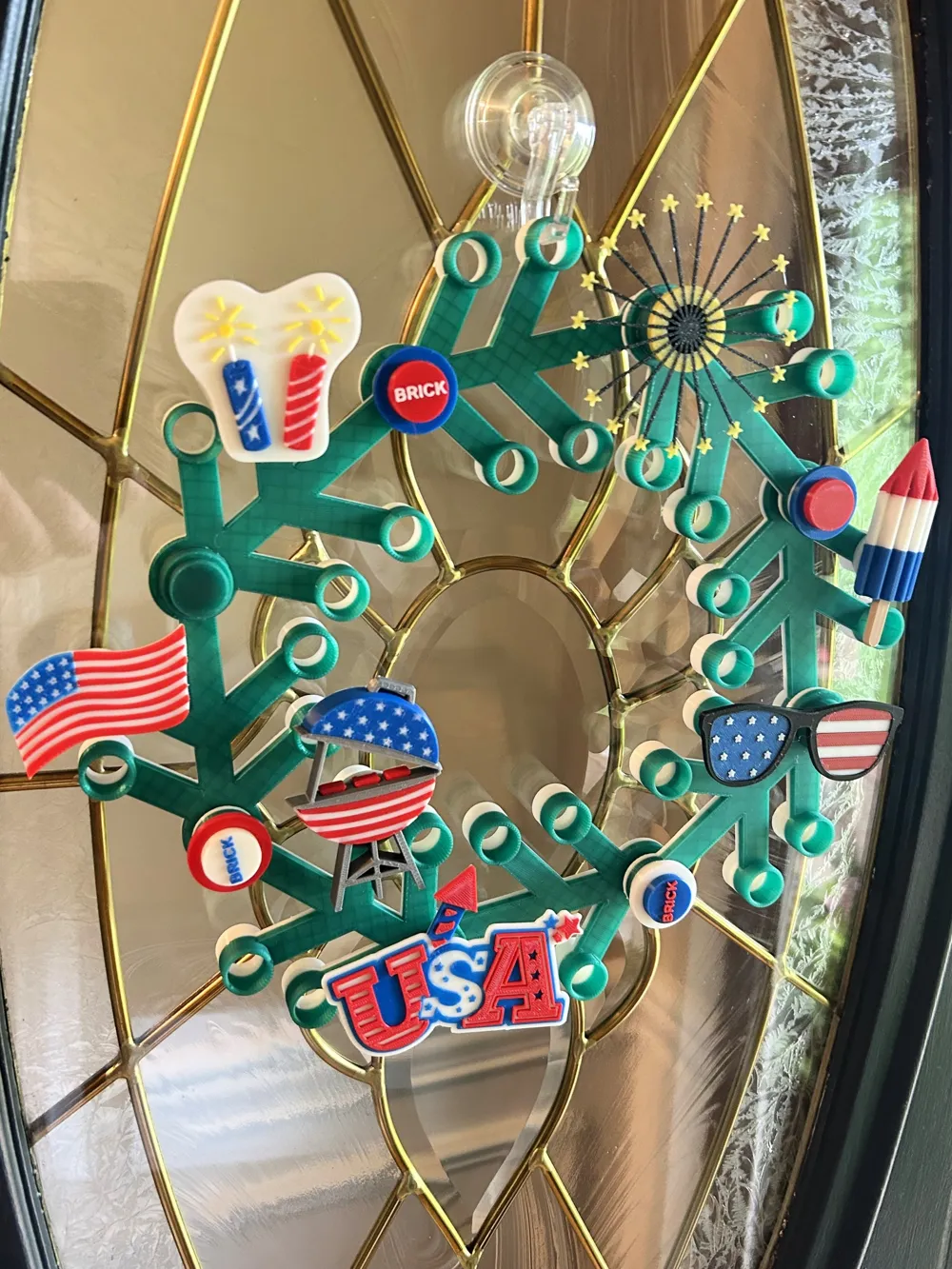 4th July Brick Wreath - Free 3D Print Model - MakerWorld