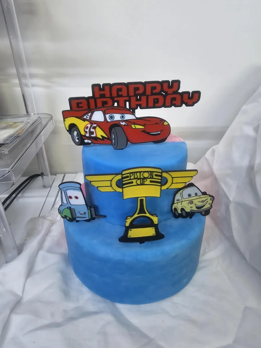 red Chevy Happy Bday Cake topper 5 parts - Free 3D Print Model - MakerWorld
