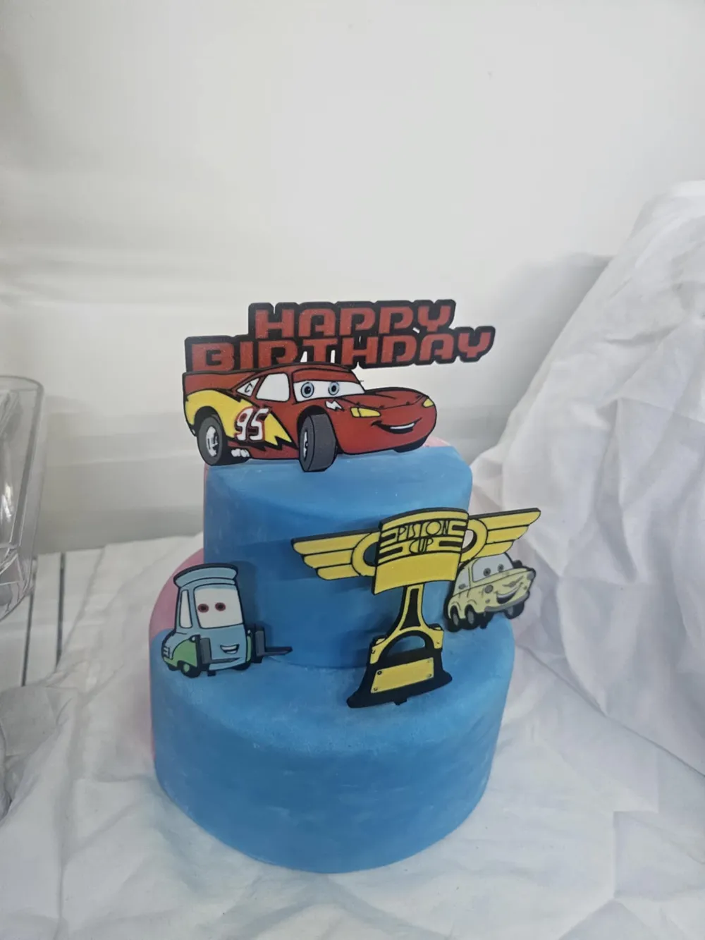 red Chevy Happy Bday Cake topper 5 parts - Free 3D Print Model - MakerWorld