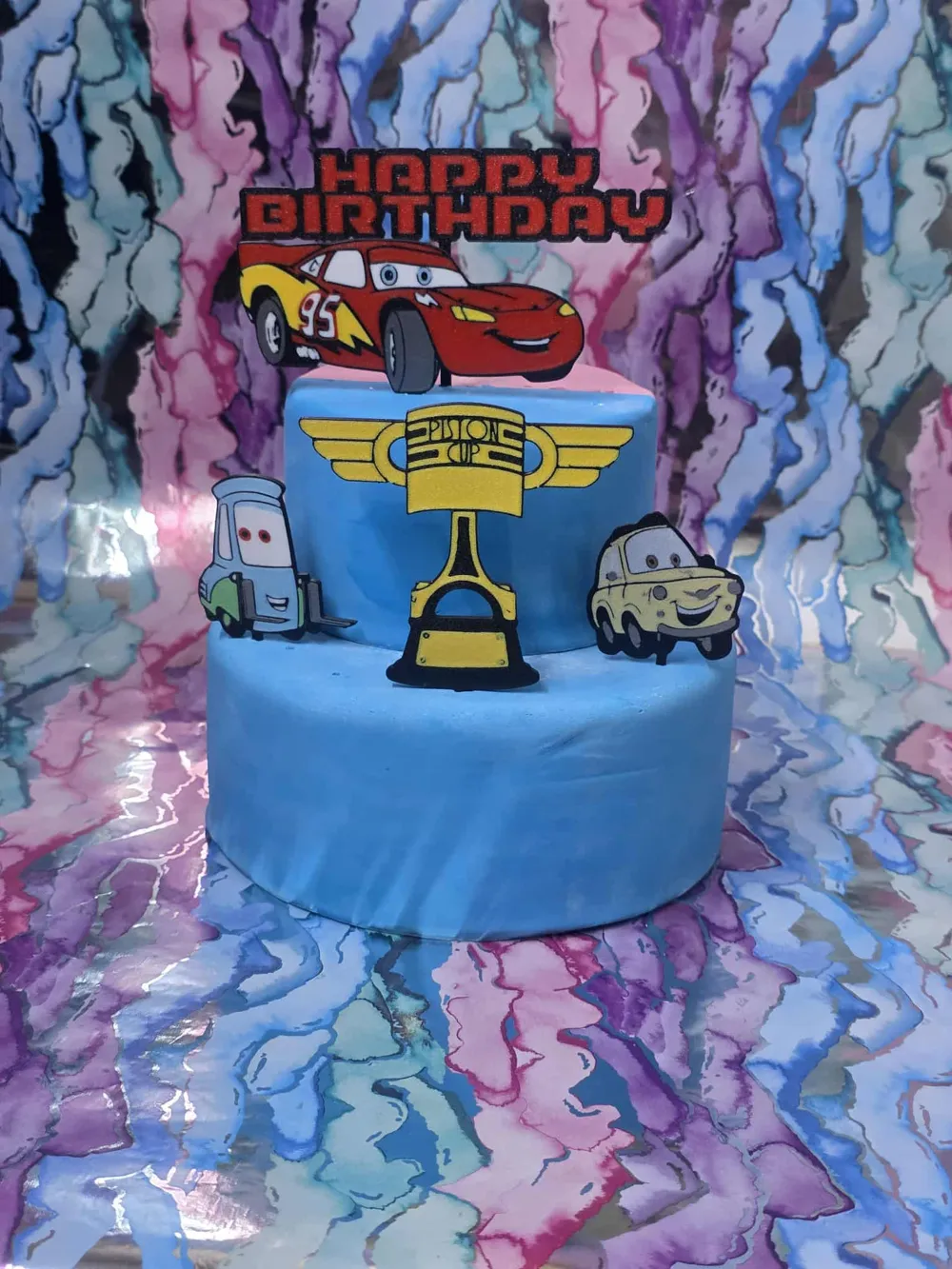 red Chevy Happy Bday Cake topper 5 parts - Free 3D Print Model - MakerWorld