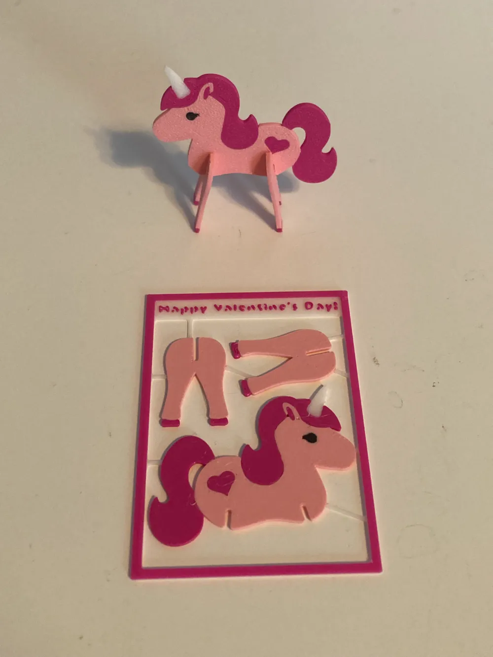 Valentine's Unicorn Kit Card - Free 3D Print Model - MakerWorld