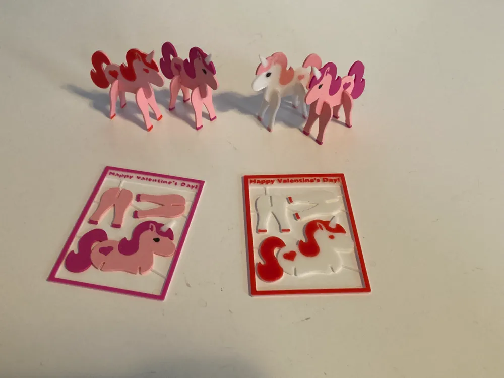 Valentine's Unicorn Kit Card - Free 3D Print Model - MakerWorld